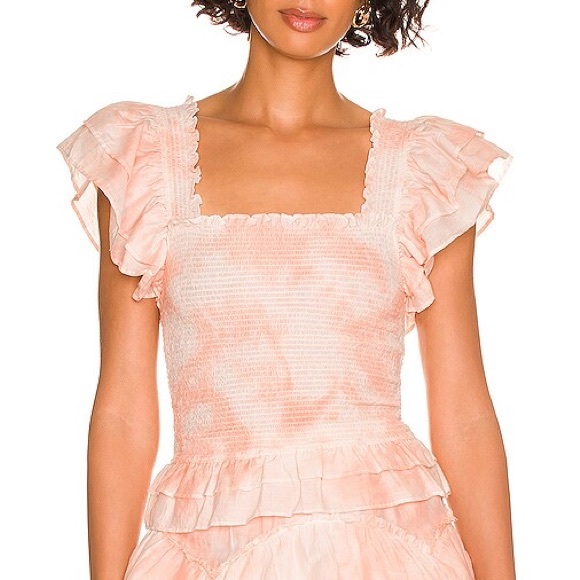 LoveShackFancy | Tops | Loveshackfancy Peach Twist Hand Dye Wrennly Top ...